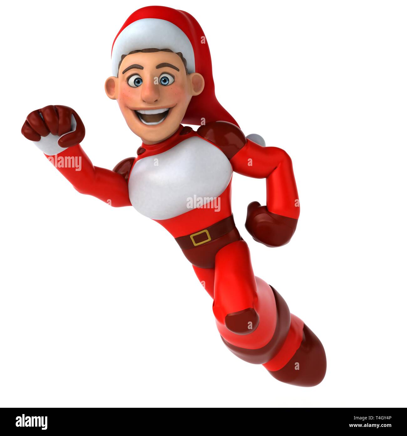 Fun Super Santa Claus - 3D Illustration Stock Photo - Alamy