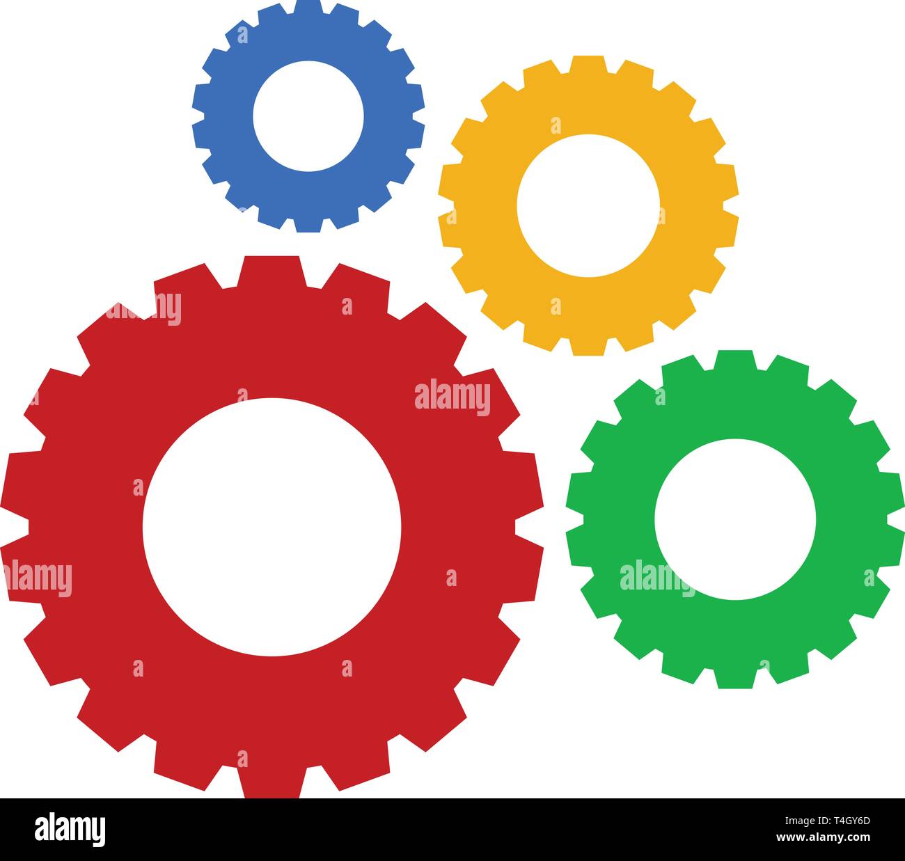 Gears, cogwheels flat vector symbol as manufacturing, mechanical ...