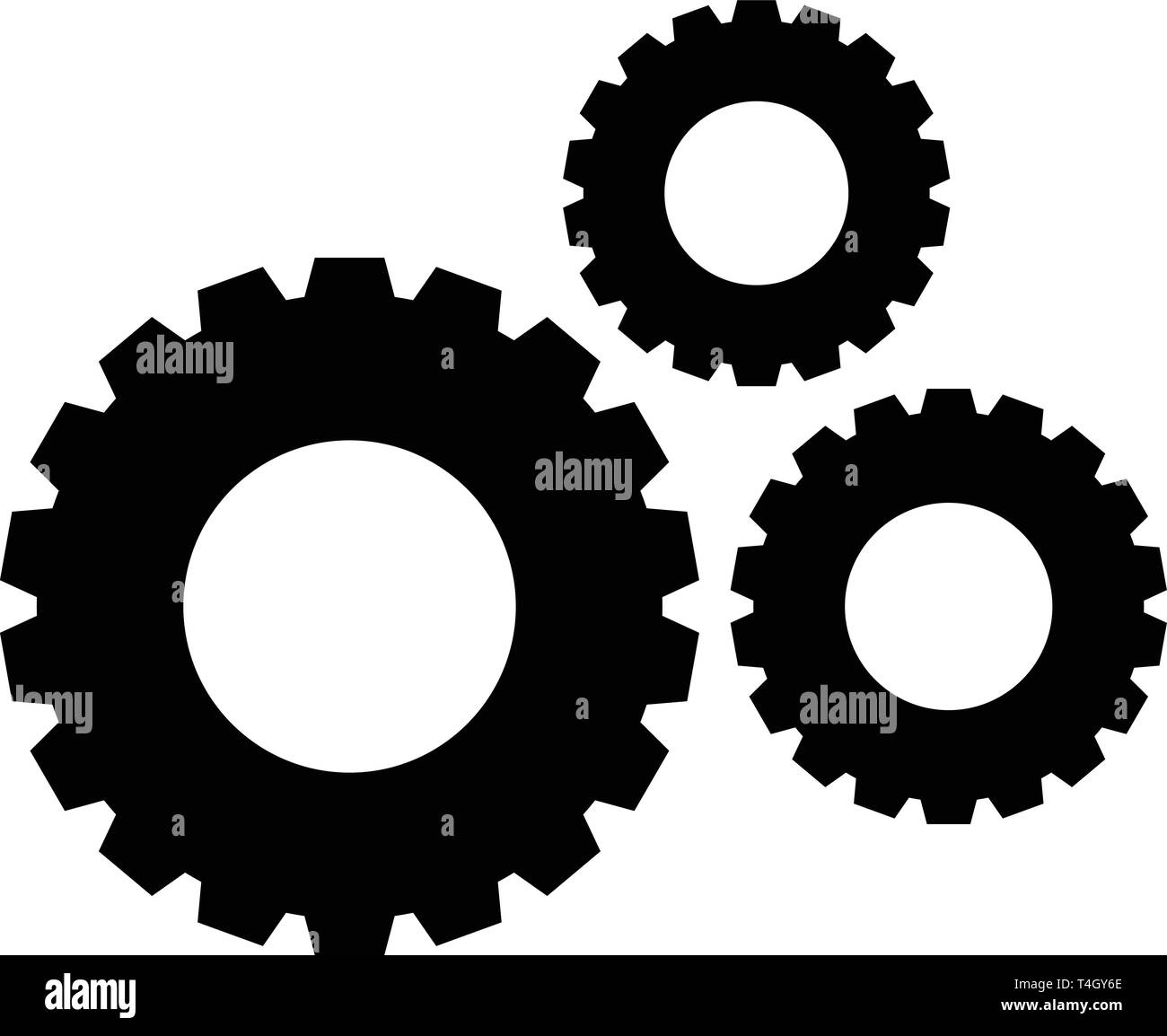 Gears, cogwheels flat vector symbol as manufacturing, mechanical ...