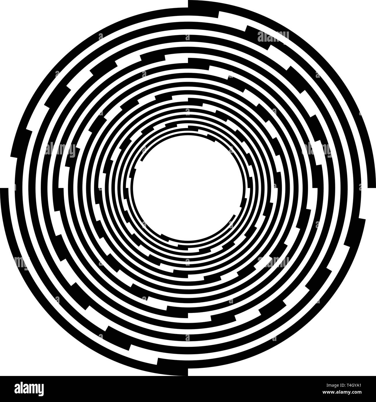 Geometric, hypnotic spiral. Volute, swirl design element Stock Vector ...