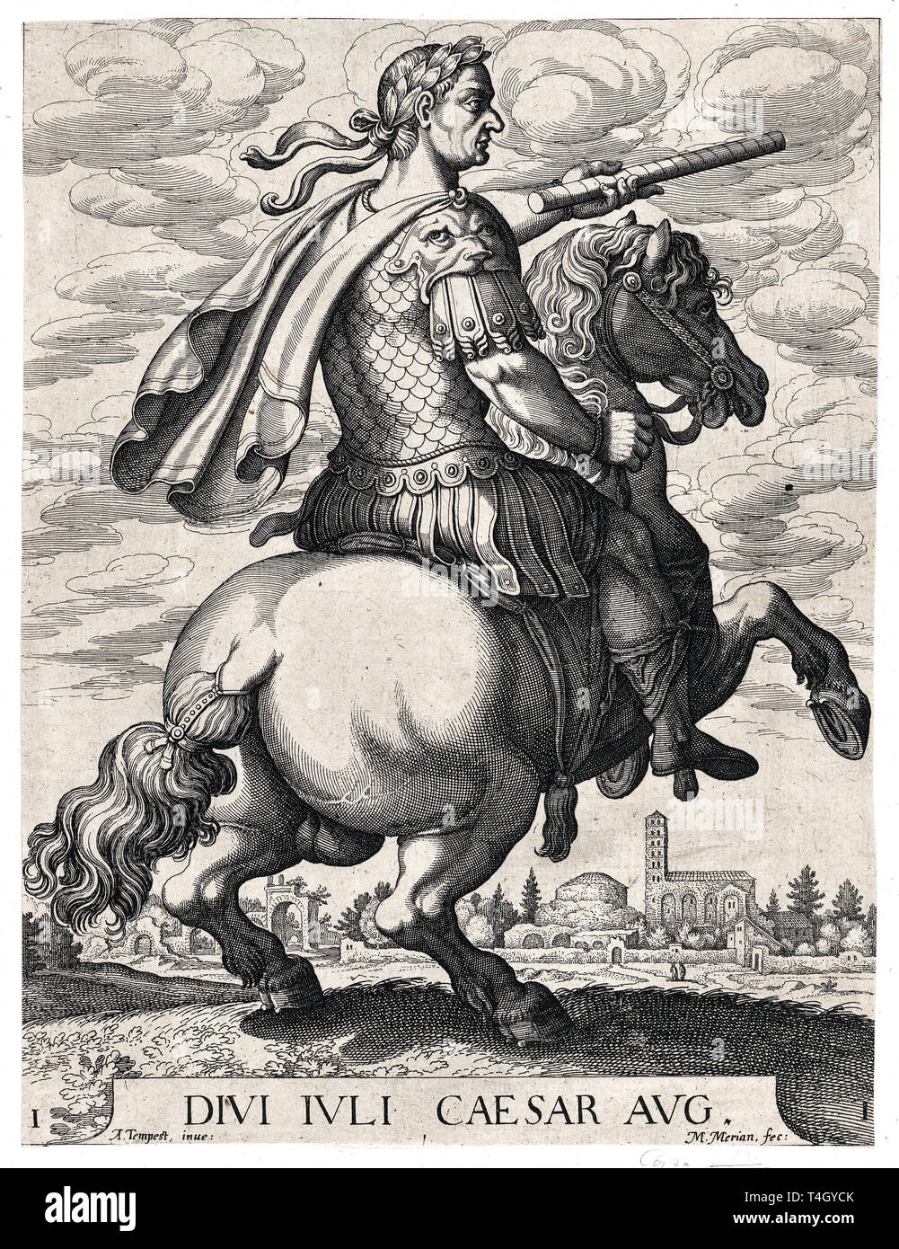 Emperor Julius Caesar on Horseback, from ' The First Twelve Roman ...