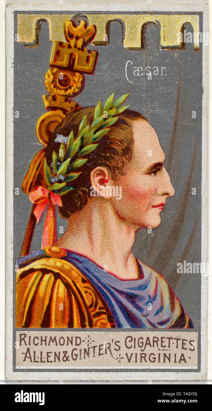 Julius Caesar Cigarette Card portrait, Allen & Ginter, 1888 Stock Photo ...