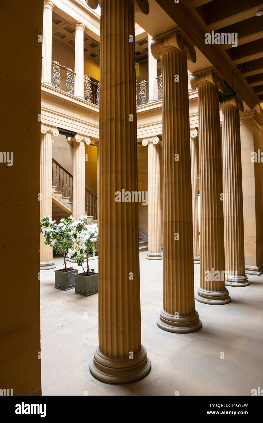 The Pillar Hall reception area at Belsay Hall, an early 19th Century ...