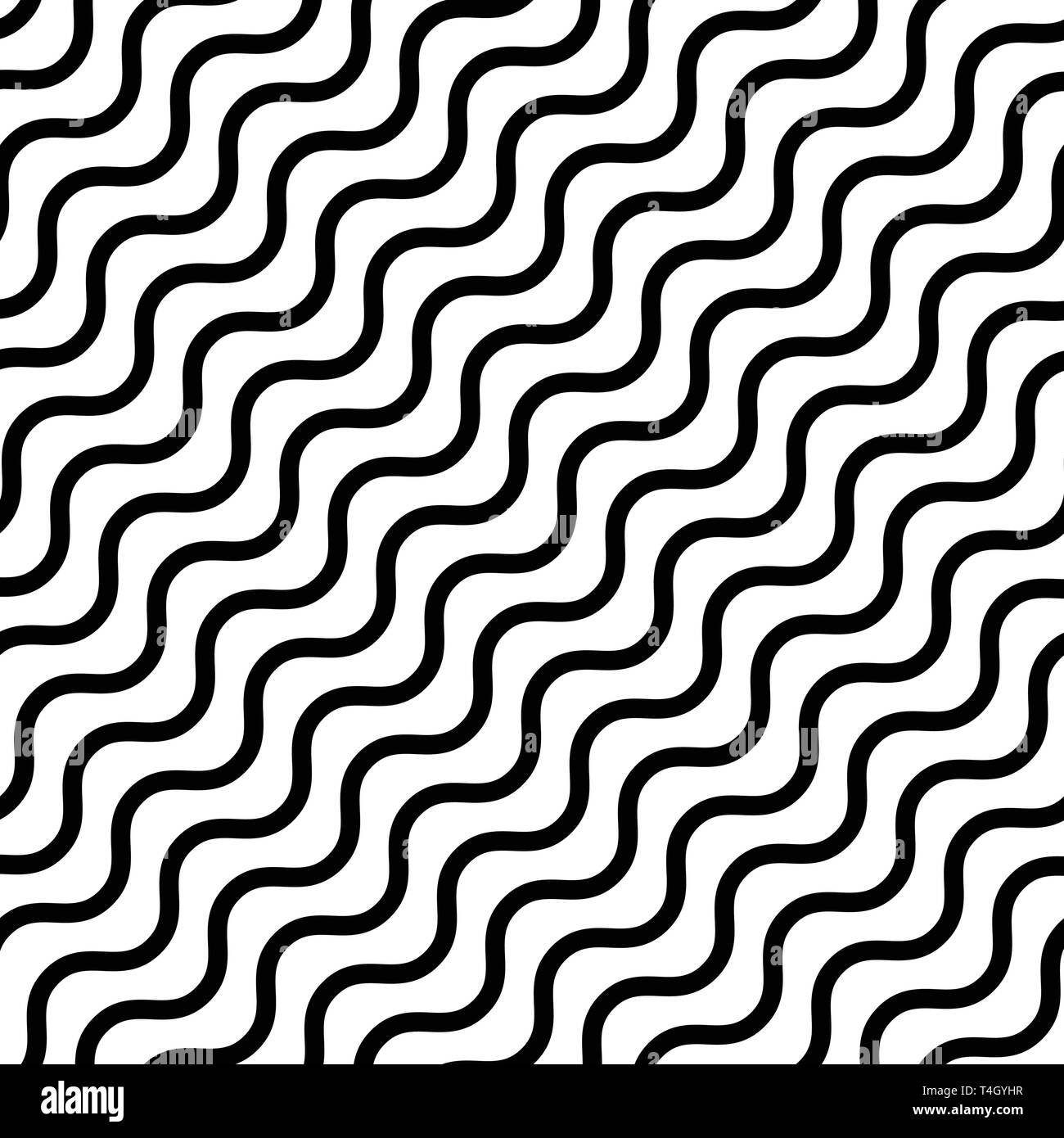 Wavy, waving lines abstract black and white seamlessly repeatable ...