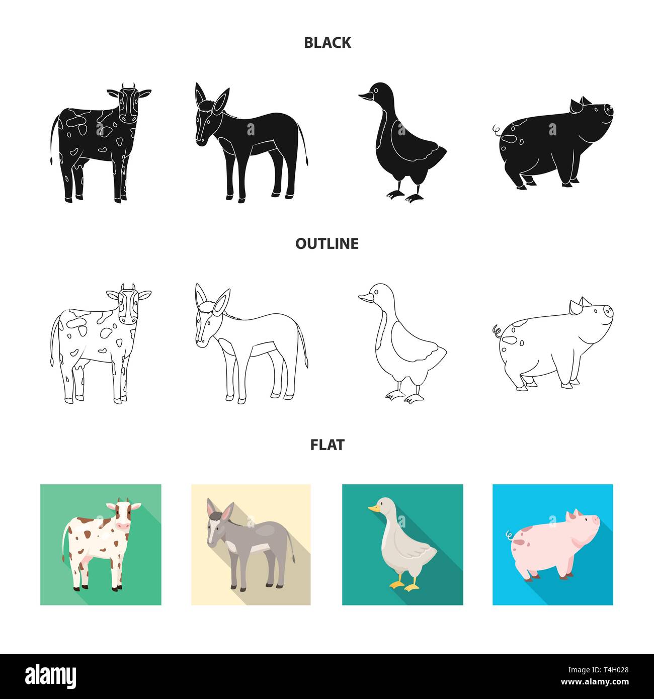 Vector illustration of breeding and kitchen sign. Set of breeding and ...