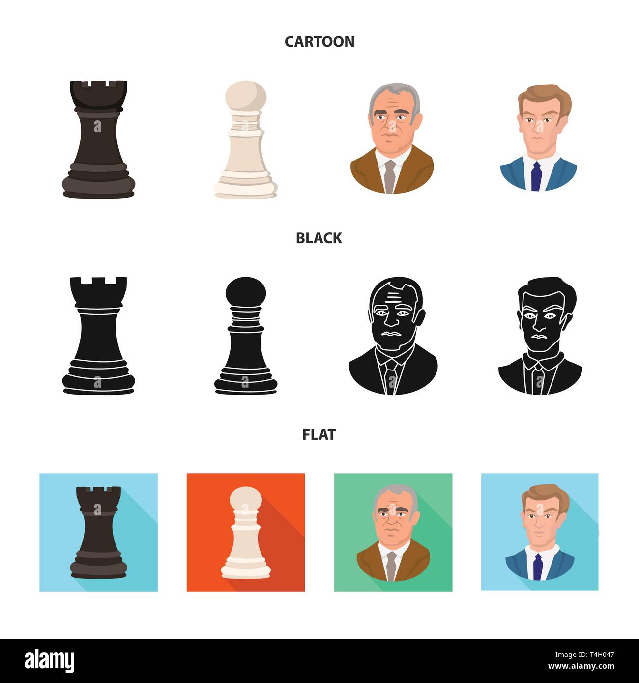Vector illustration of checkmate and thin icon. Collection of checkmate ...