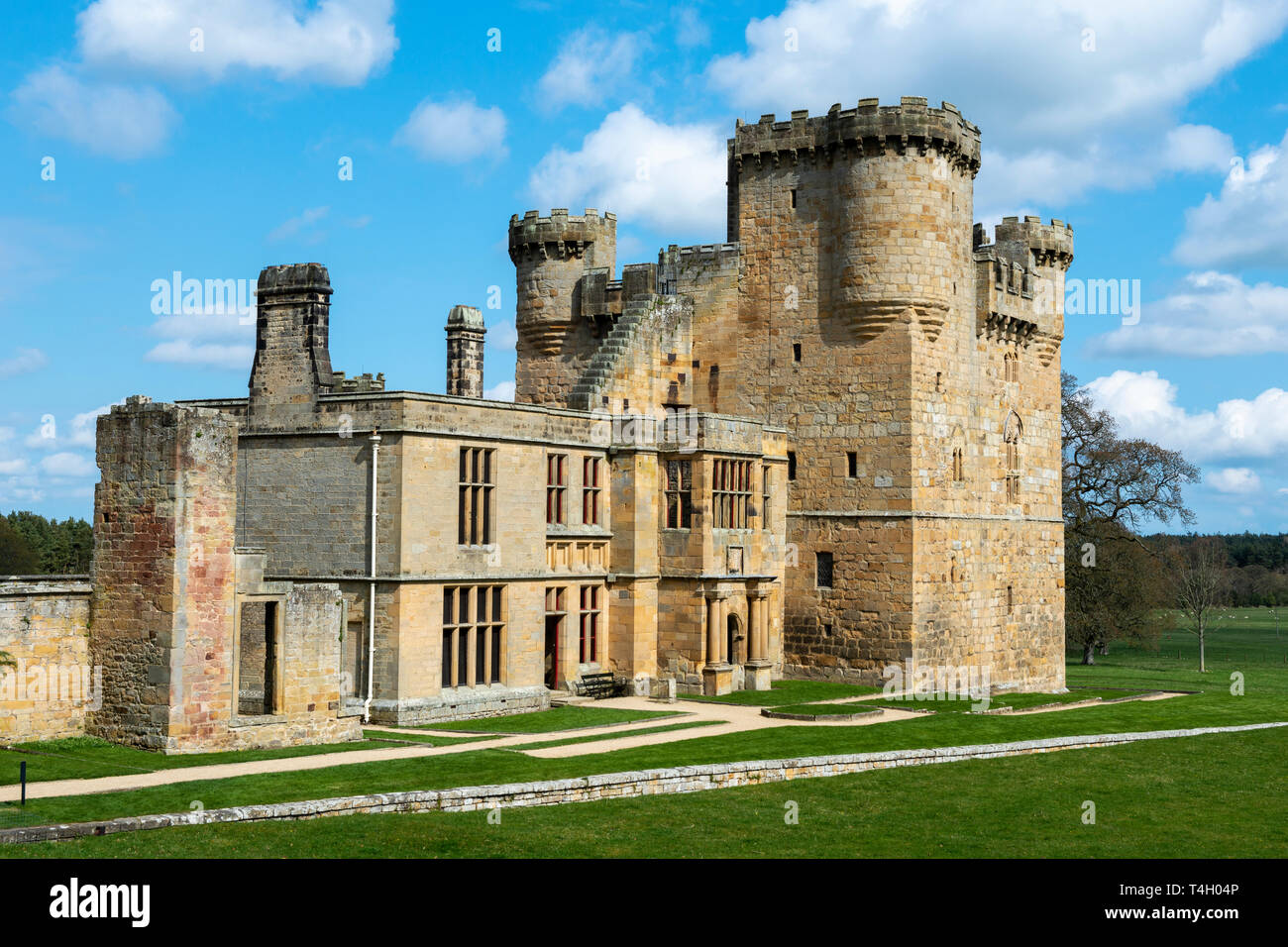 Belsay Castle, a 14th century peel tower, and later domestic buildings ...