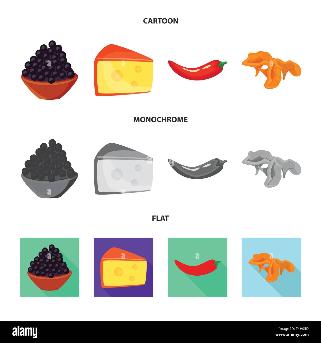 Vector design of taste and product icon. Set of taste and cooking stock ...