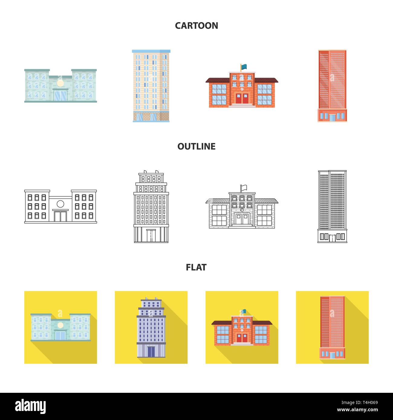 Vector design of municipal and center symbol. Set of municipal and ...