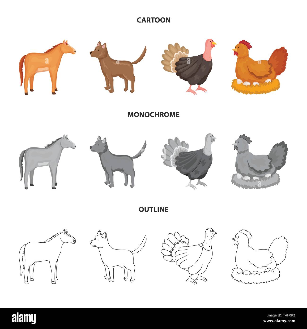 Vector design of breeding and kitchen symbol. Collection of breeding ...