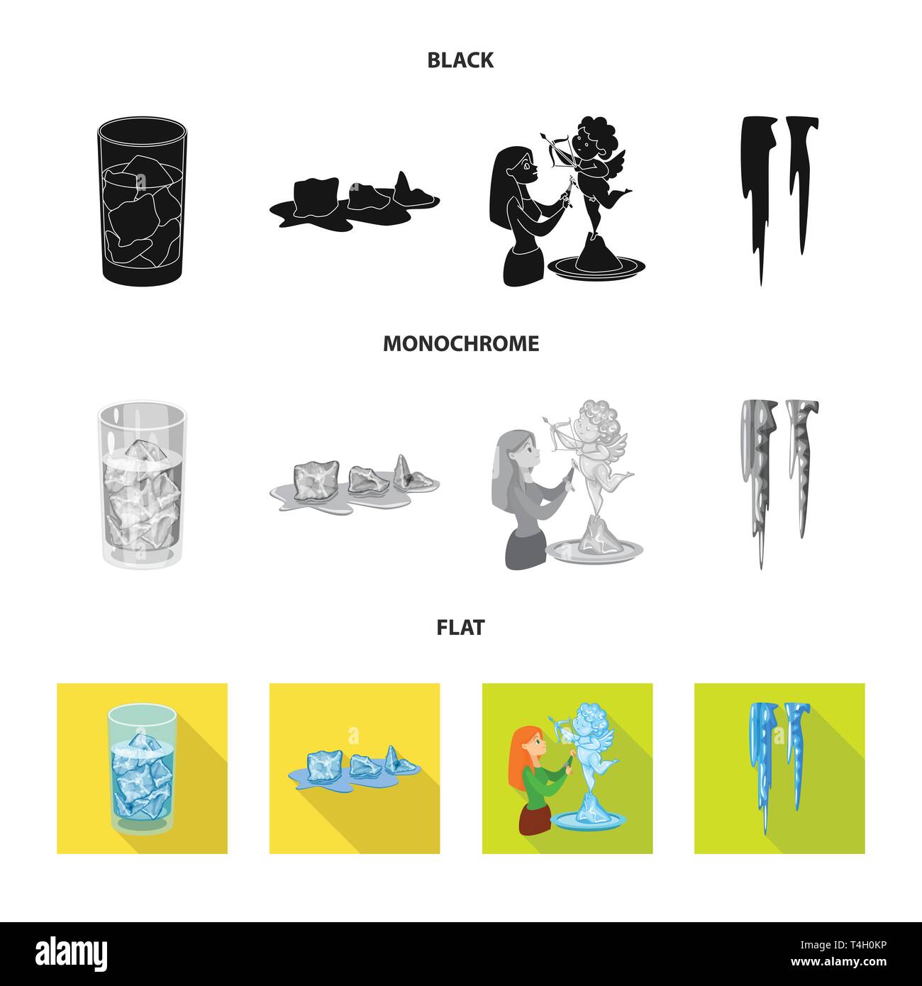 Isolated object of texture and frozen symbol. Collection of texture and ...