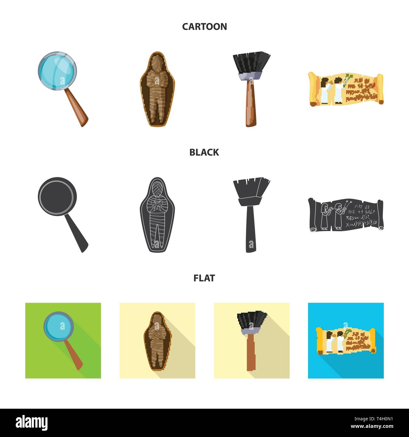 Isolated object of story and items symbol. Set of story and attributes ...