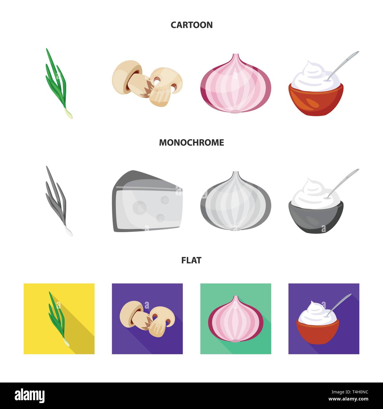 Vector illustration of taste and product sign. Collection of taste and ...