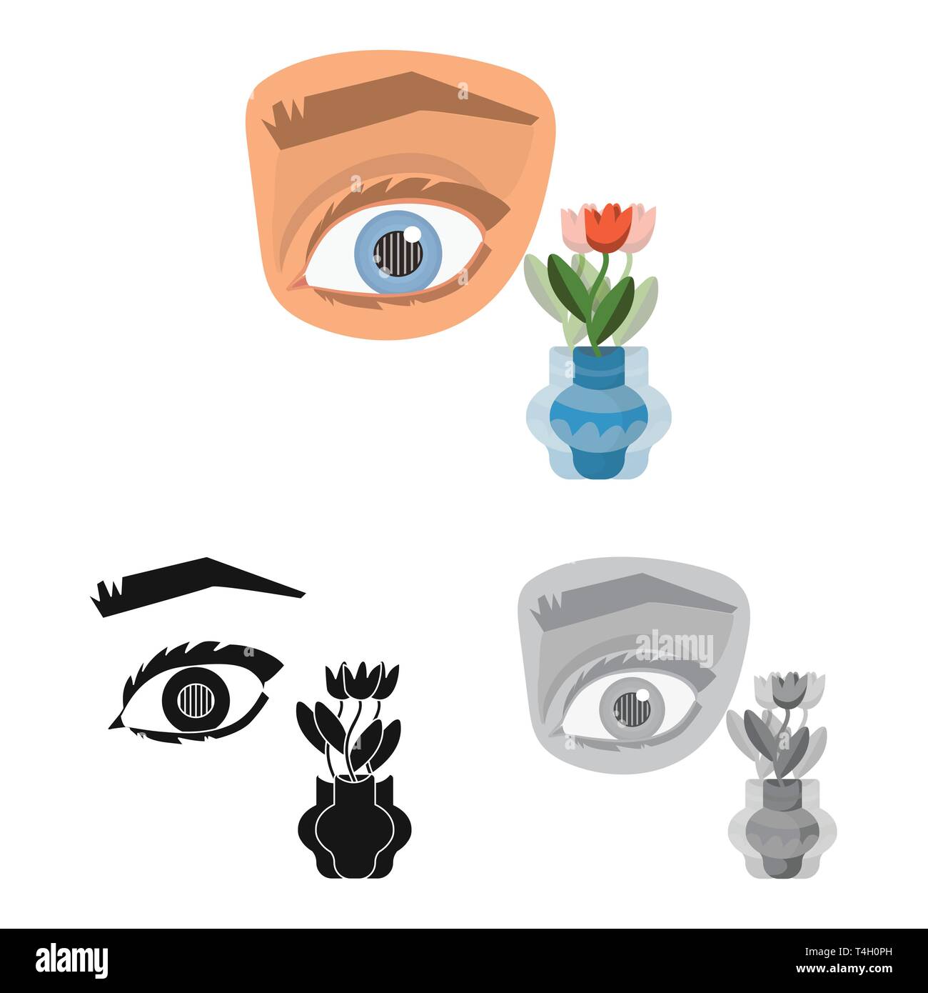 Vector design of eye and poor sign. Collection of eye and blindness ...
