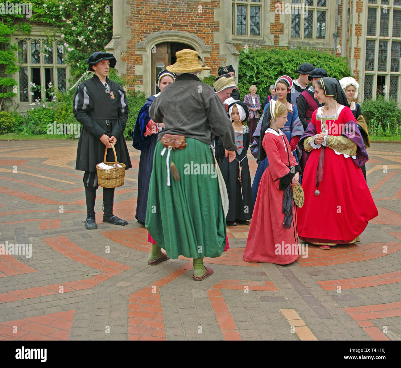 Tudor People in Costume, Lady of the Manor with Famerly and Servants by ...