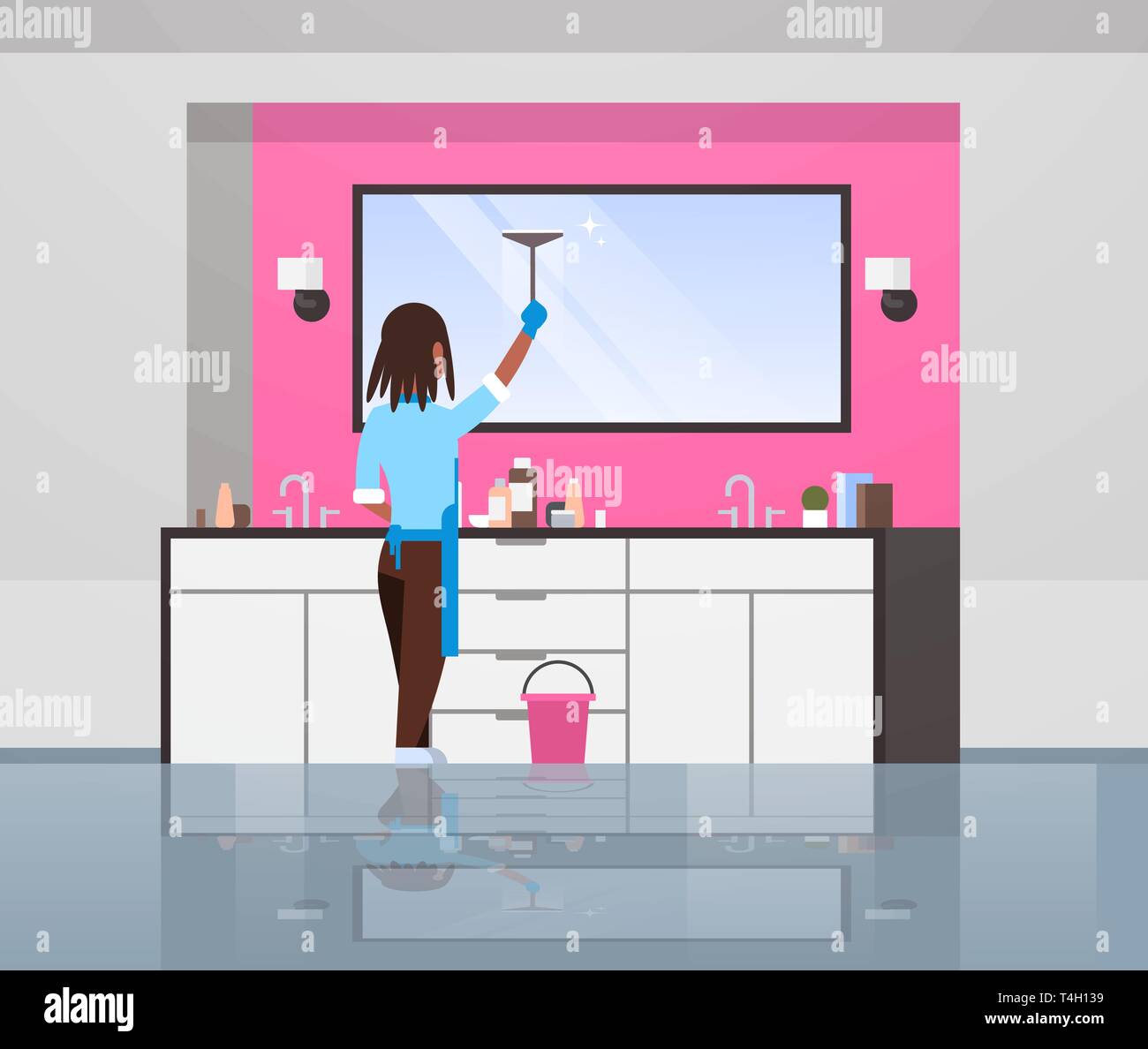 Rear view african woman Stock Vector Images - Alamy