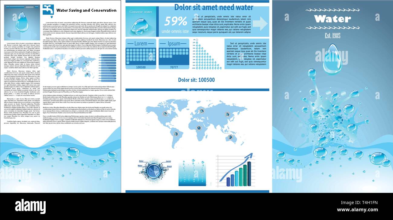 Water infographics. Information Graphics. Charts and UI elements Stock ...