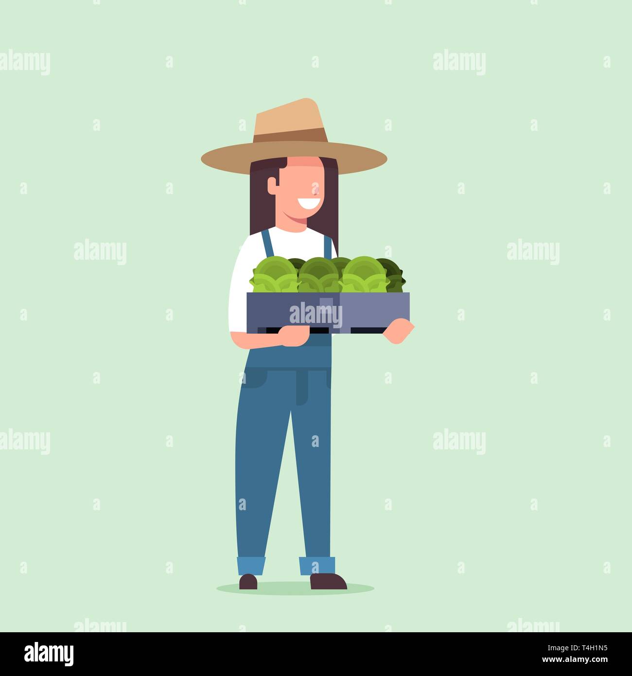 Woman gardener farm worker holding Stock Vector Images - Alamy