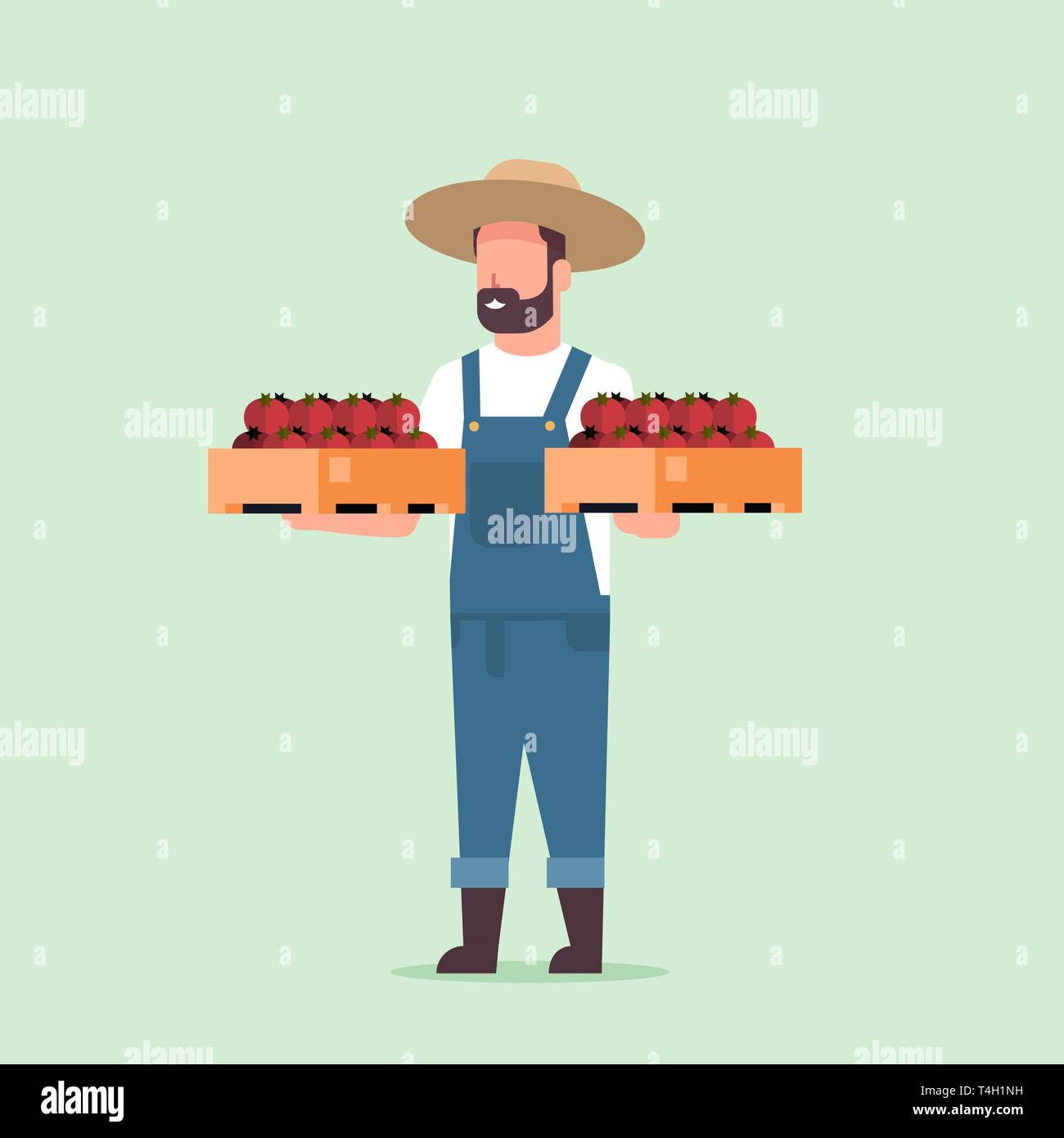 Man farmer picking fresh Stock Vector Images - Alamy