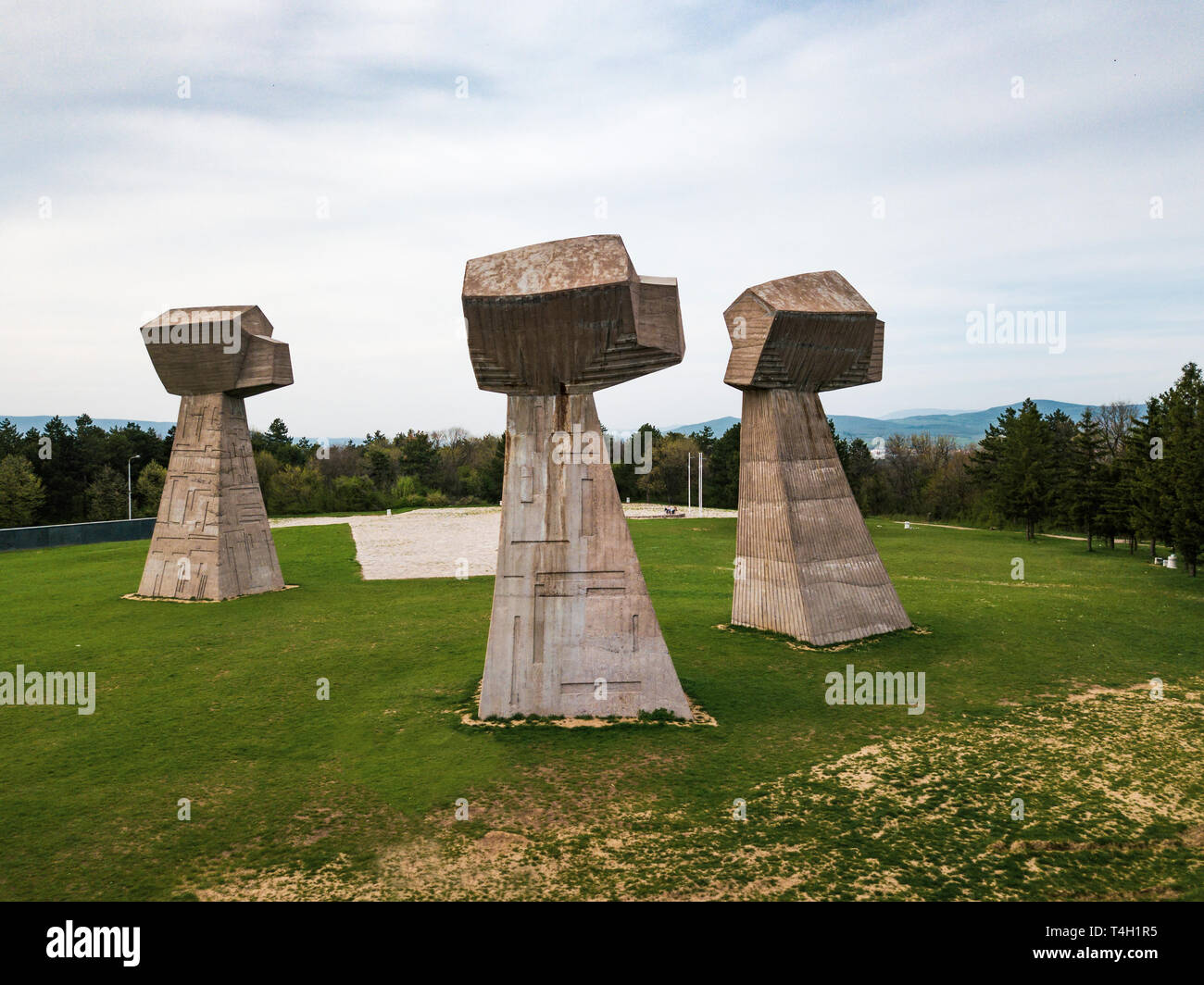 Bubanj park in monument in Nis, Serbia aerial view Stock Photo - Alamy