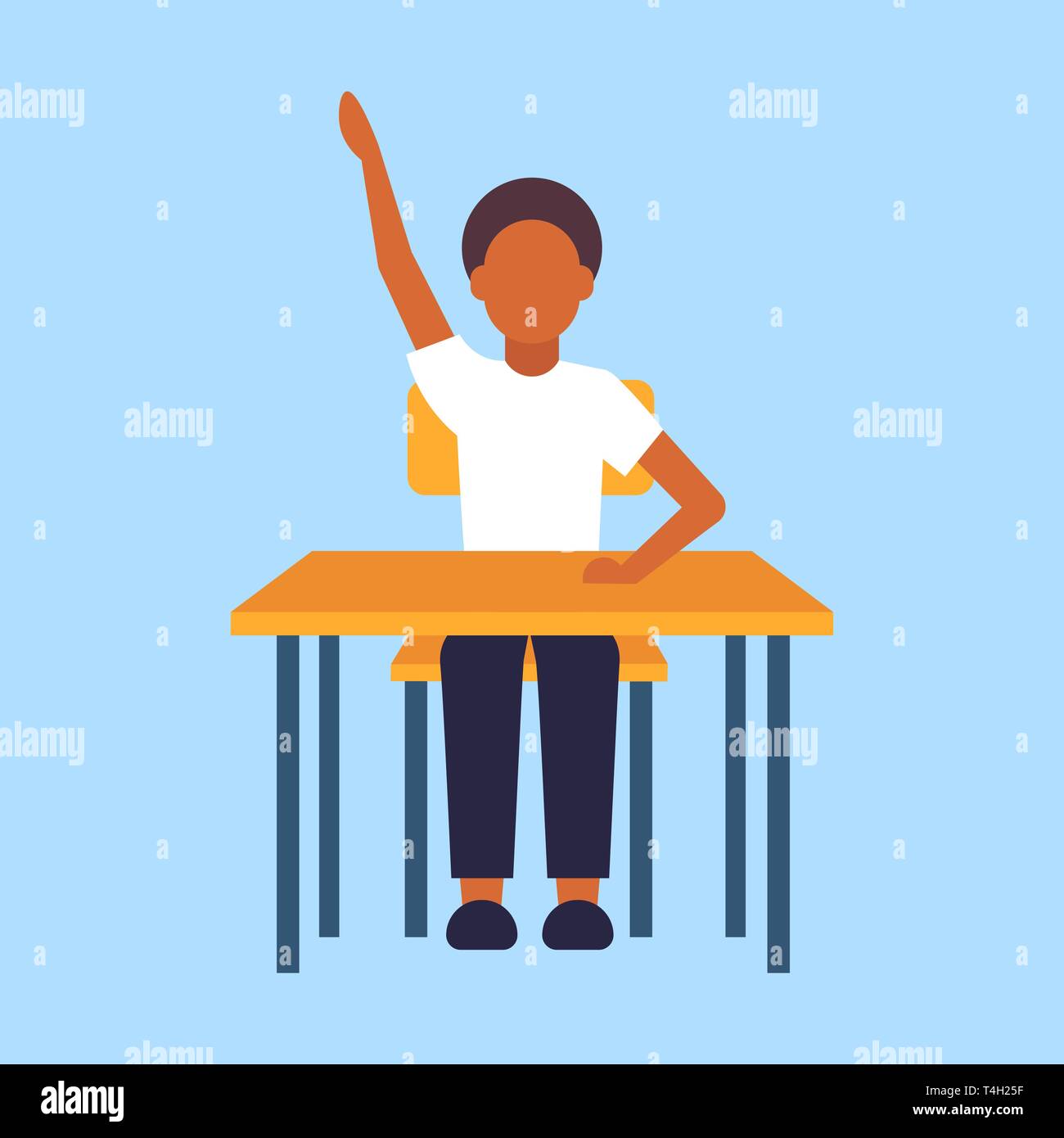 Male student sitting desk Stock Vector Images - Alamy