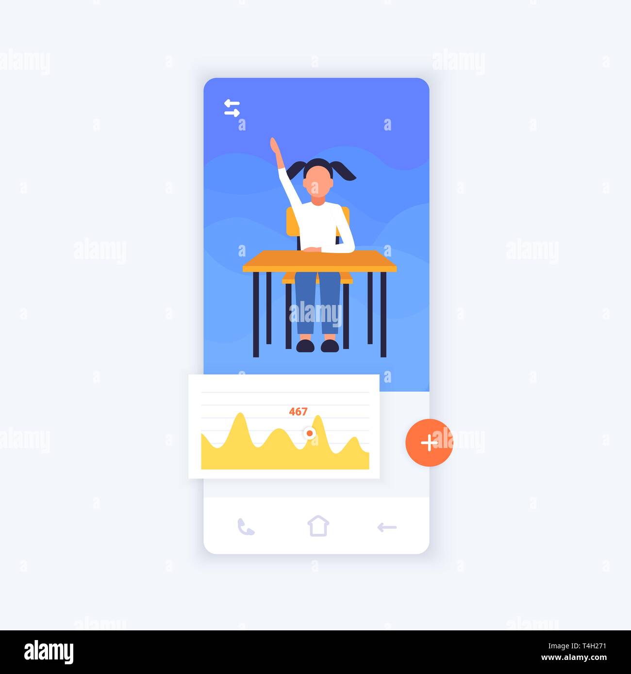 Female student classroom desk Stock Vector Images - Alamy