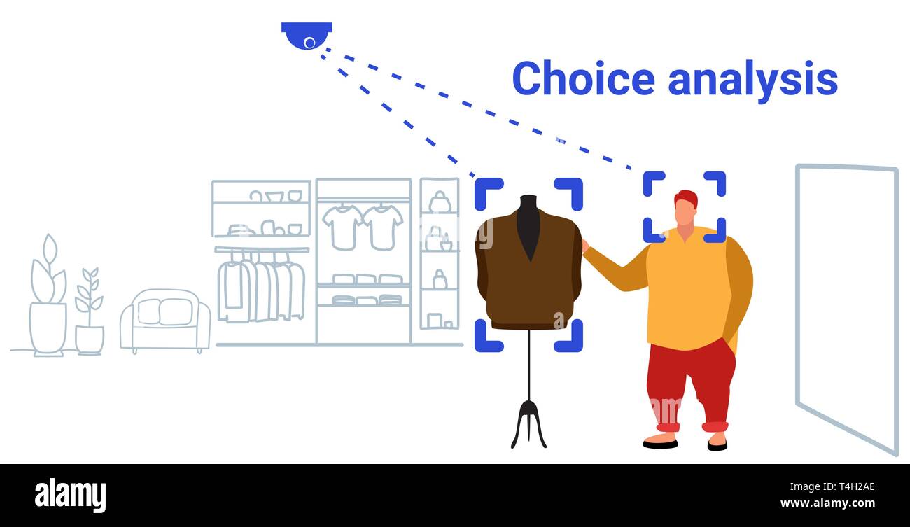 fat obese man choosing clothes customer identification facial ...