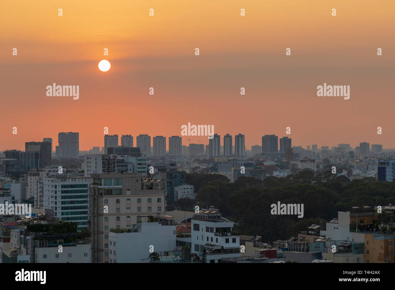 Sun set and Sky line at Ho Chi Minh city, Saigon, Vietnam, Asia Stock ...
