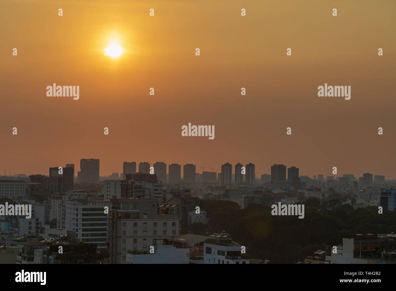 Sunset and Sky line at Ho Chi Minh city, Saigon, Vietnam, Asia Stock ...