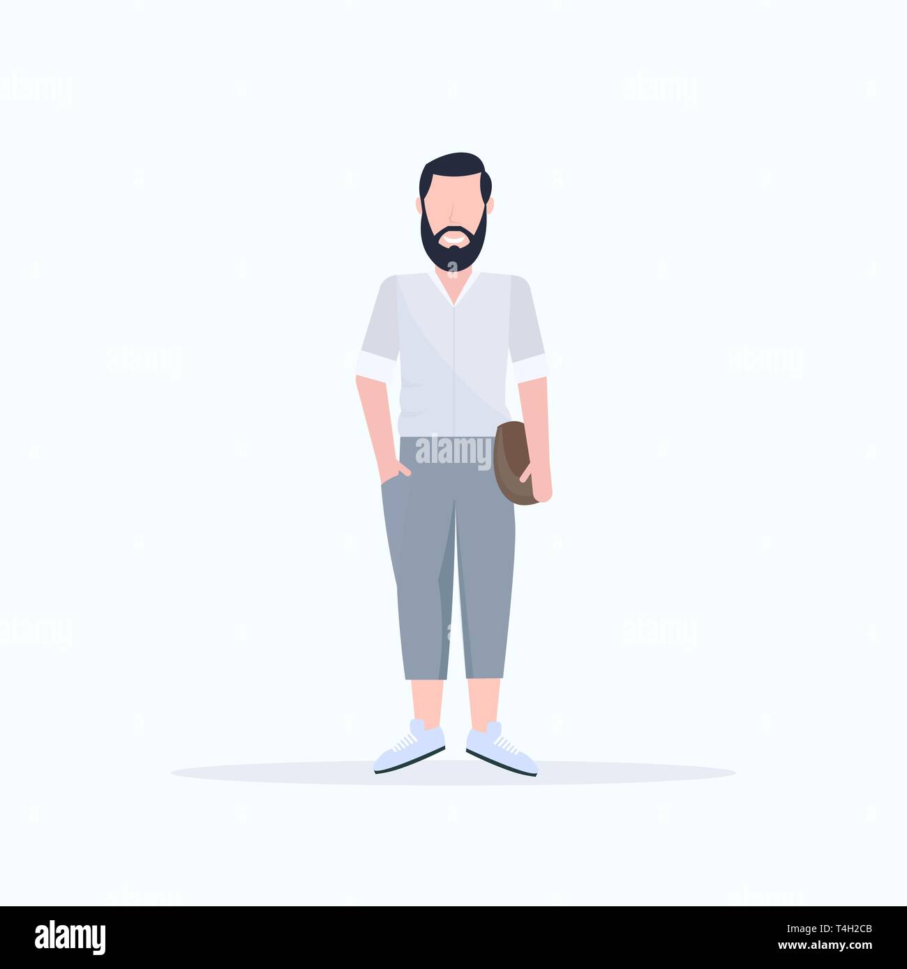 Cartoon Man Standing Sideways