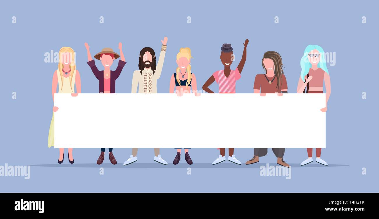 Happy woman men standing Stock Vector Images - Alamy