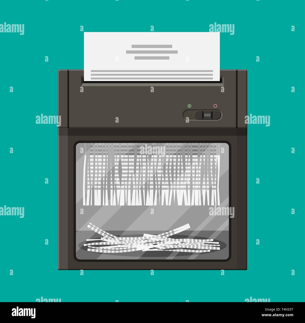 Shredder machine. Office device for destruction of documents. Vector ...