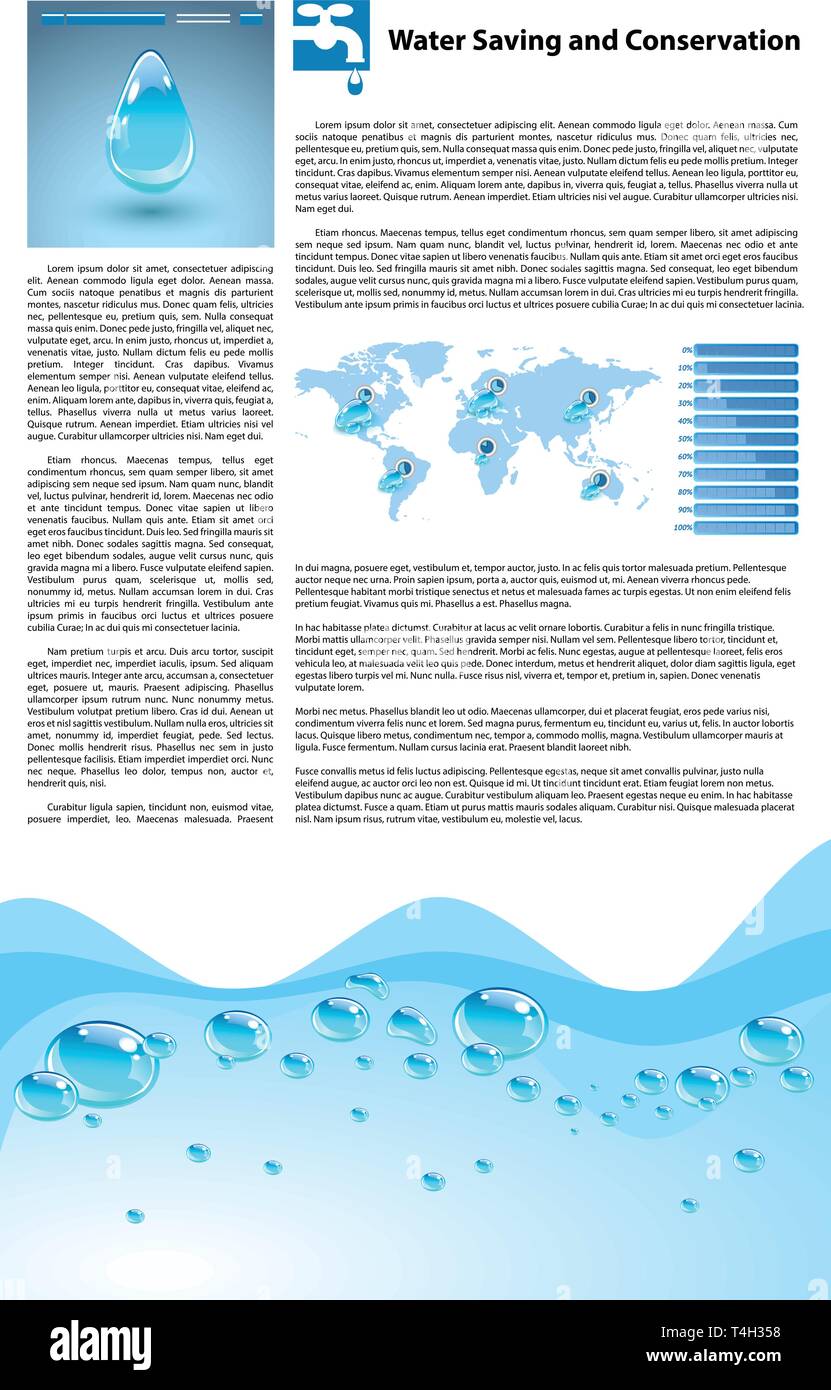 Water Saving and Conservation Template Stock Vector Image & Art - Alamy