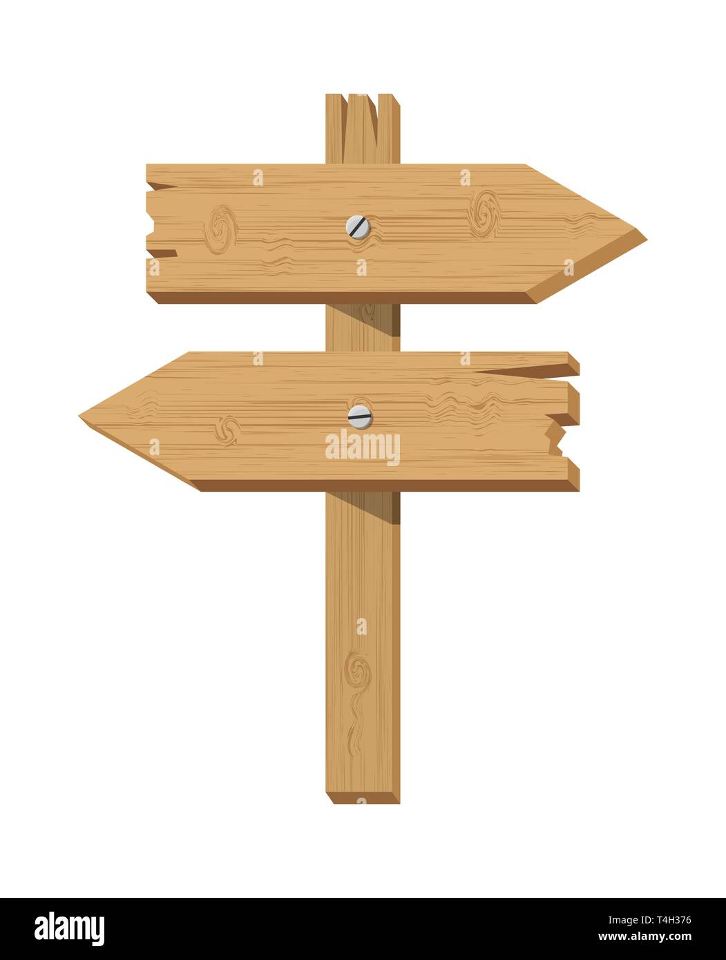 Empty direction blank on wooden signboard. Announcement board with ...