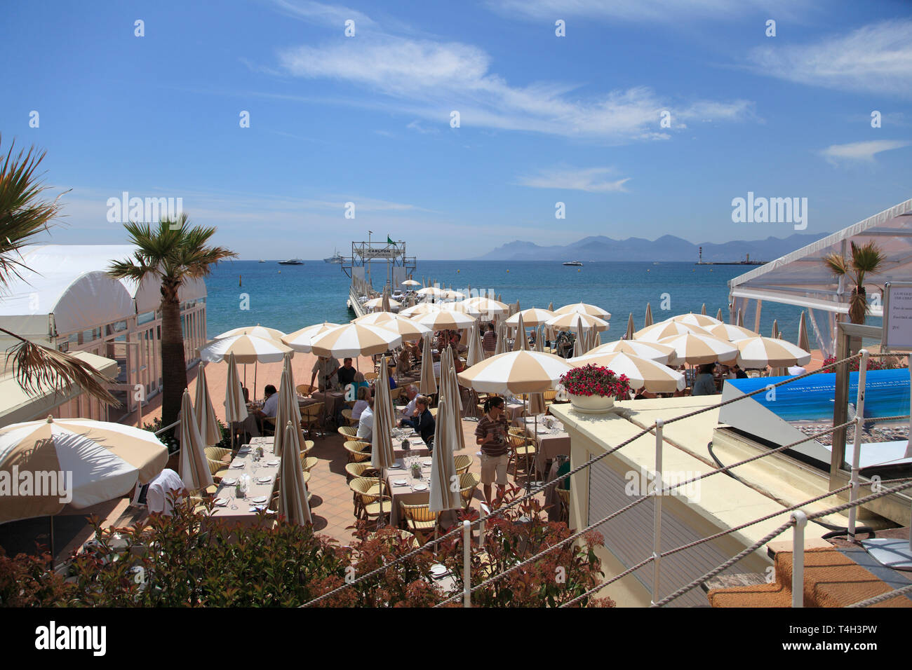 Beach, La Croisette, Cannes, Cote d'Azur, French Riviera, Alpes ...