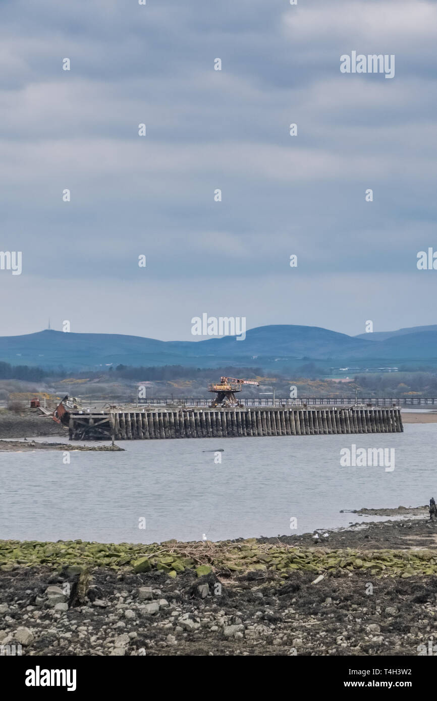 Irvine Harbour North Ayrshire Scotland on a bright but cold day Looking ...