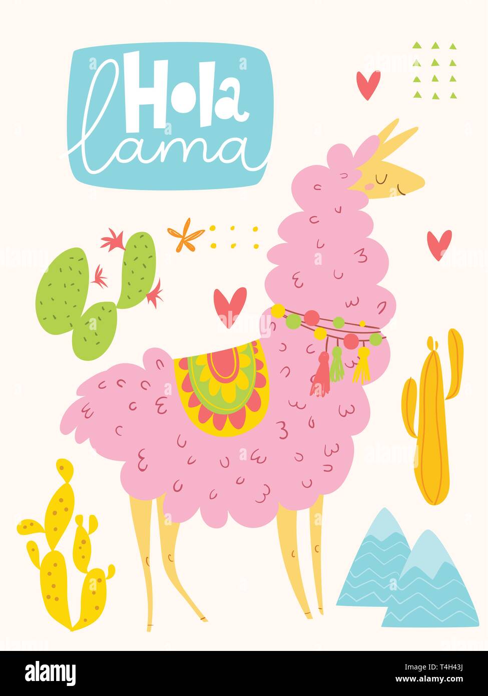 Peru children traditional llama Stock Vector Images - Alamy
