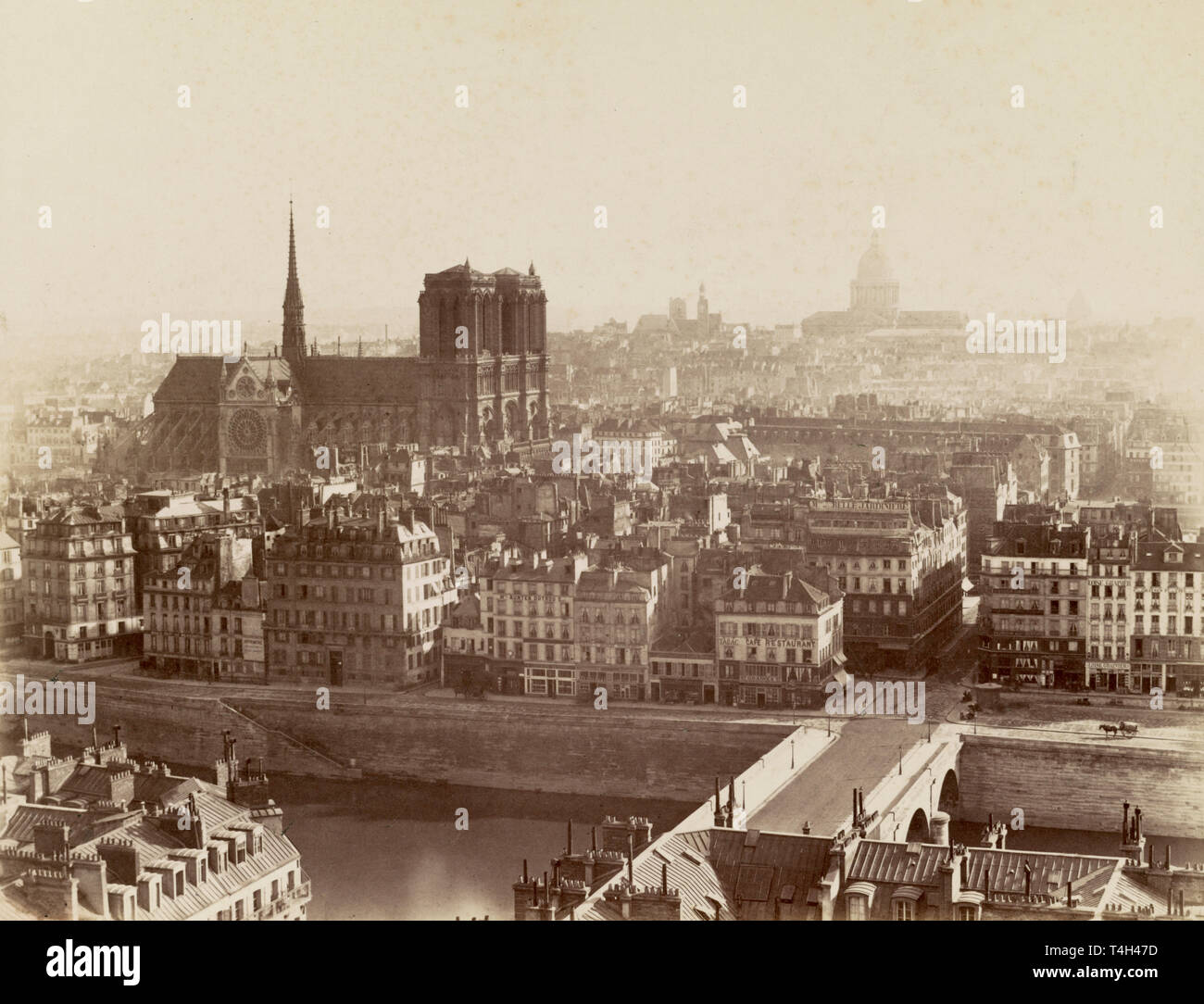 Photochrom image of Notre Dame de Paris. 1876 Stock Photo - Alamy