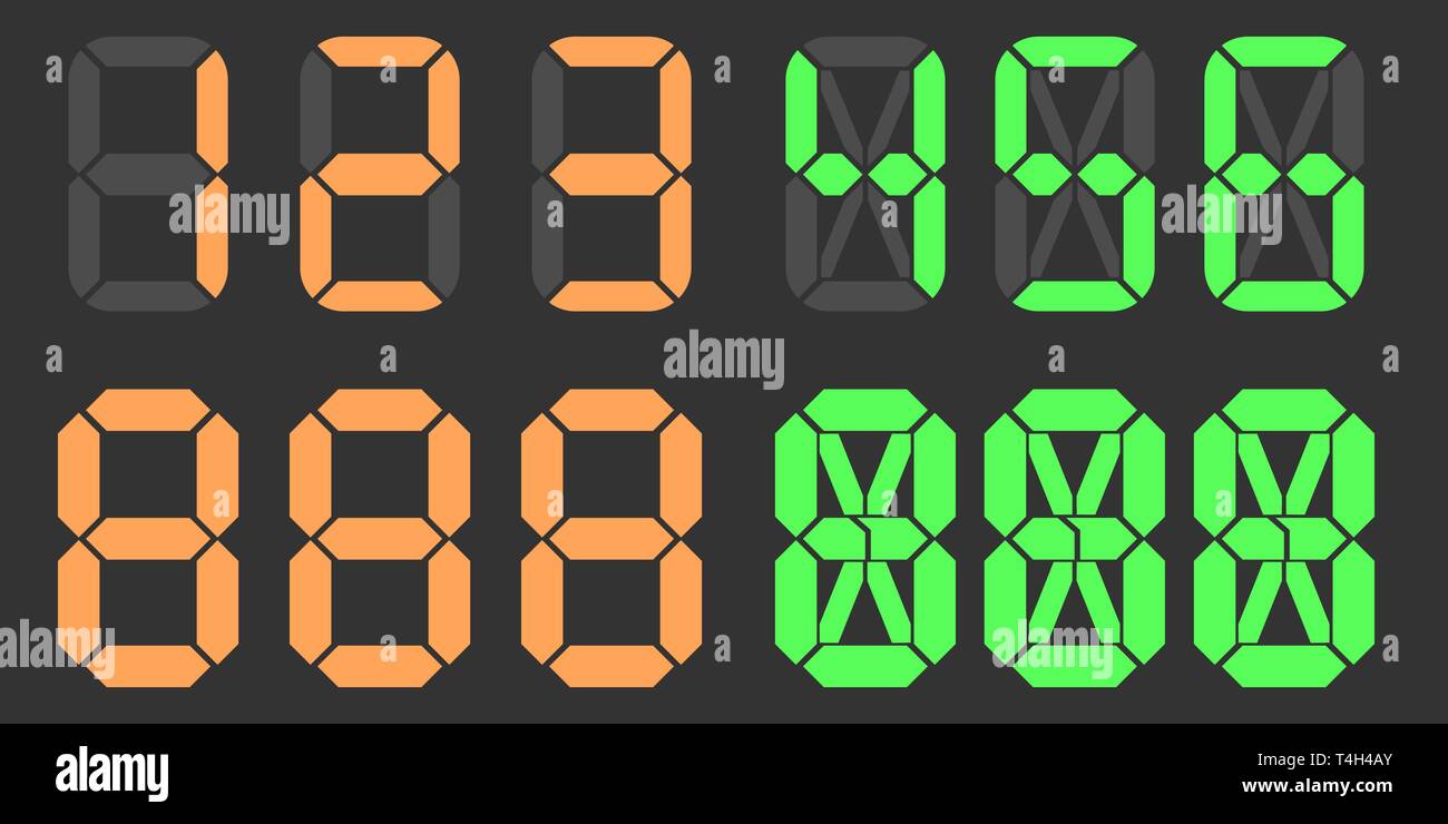 Digital numbers vector with the ability to create any number Stock ...