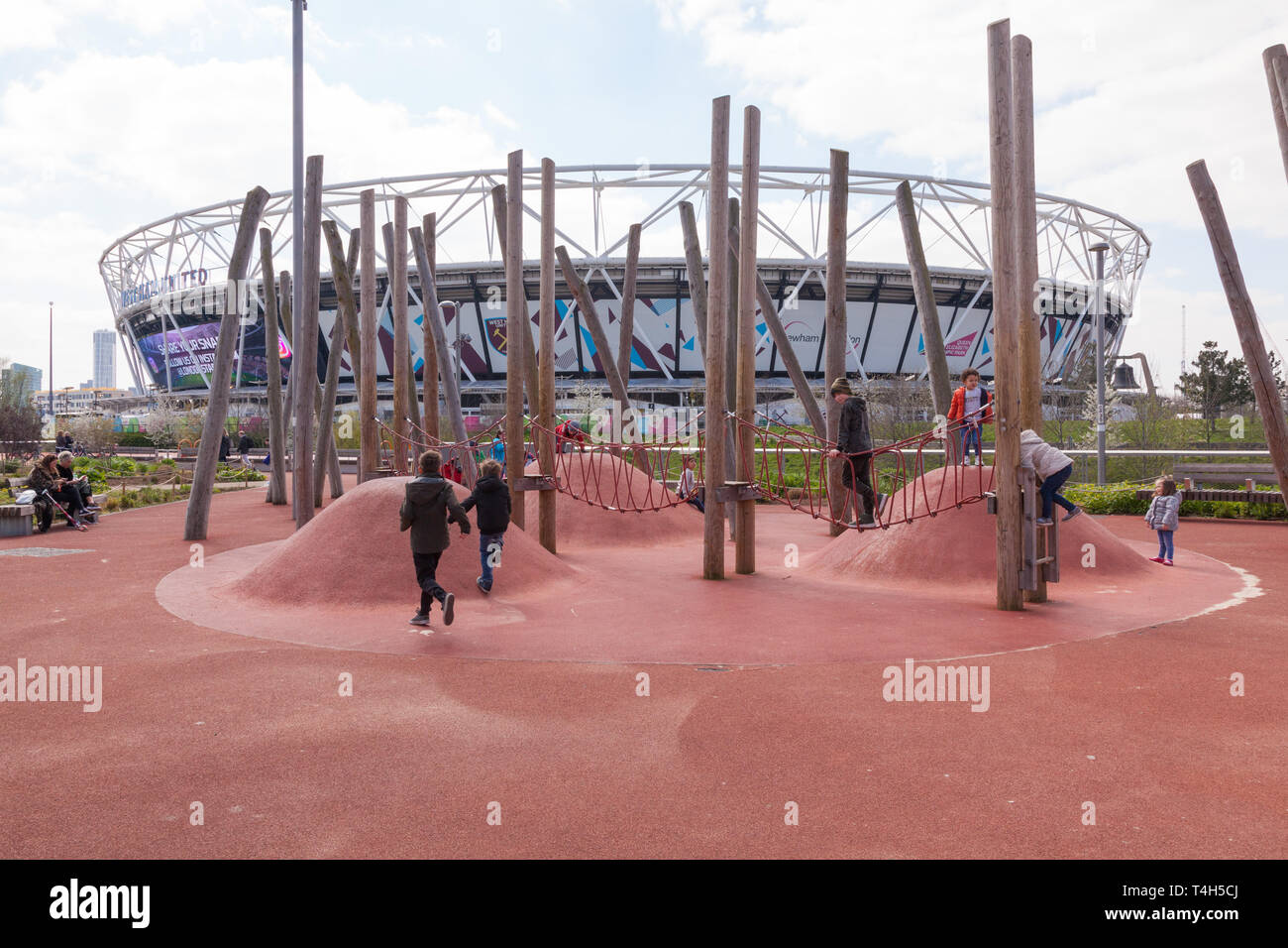 Children's playground at the Queen Elizabeth Olympic Park, Stratford ...
