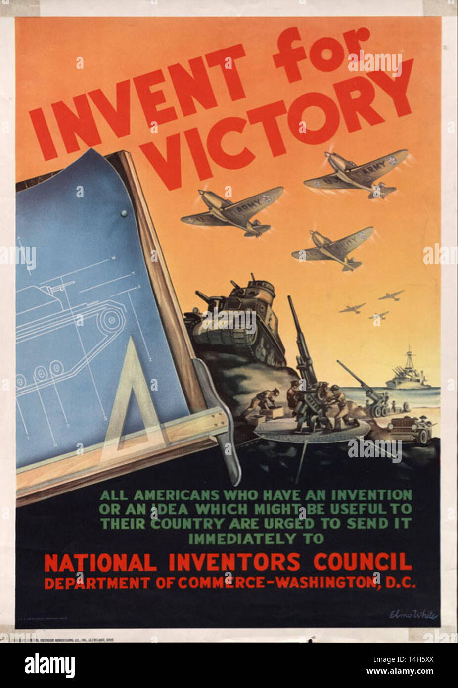 vintage 1940s advertising poster art Stock Photo - Alamy