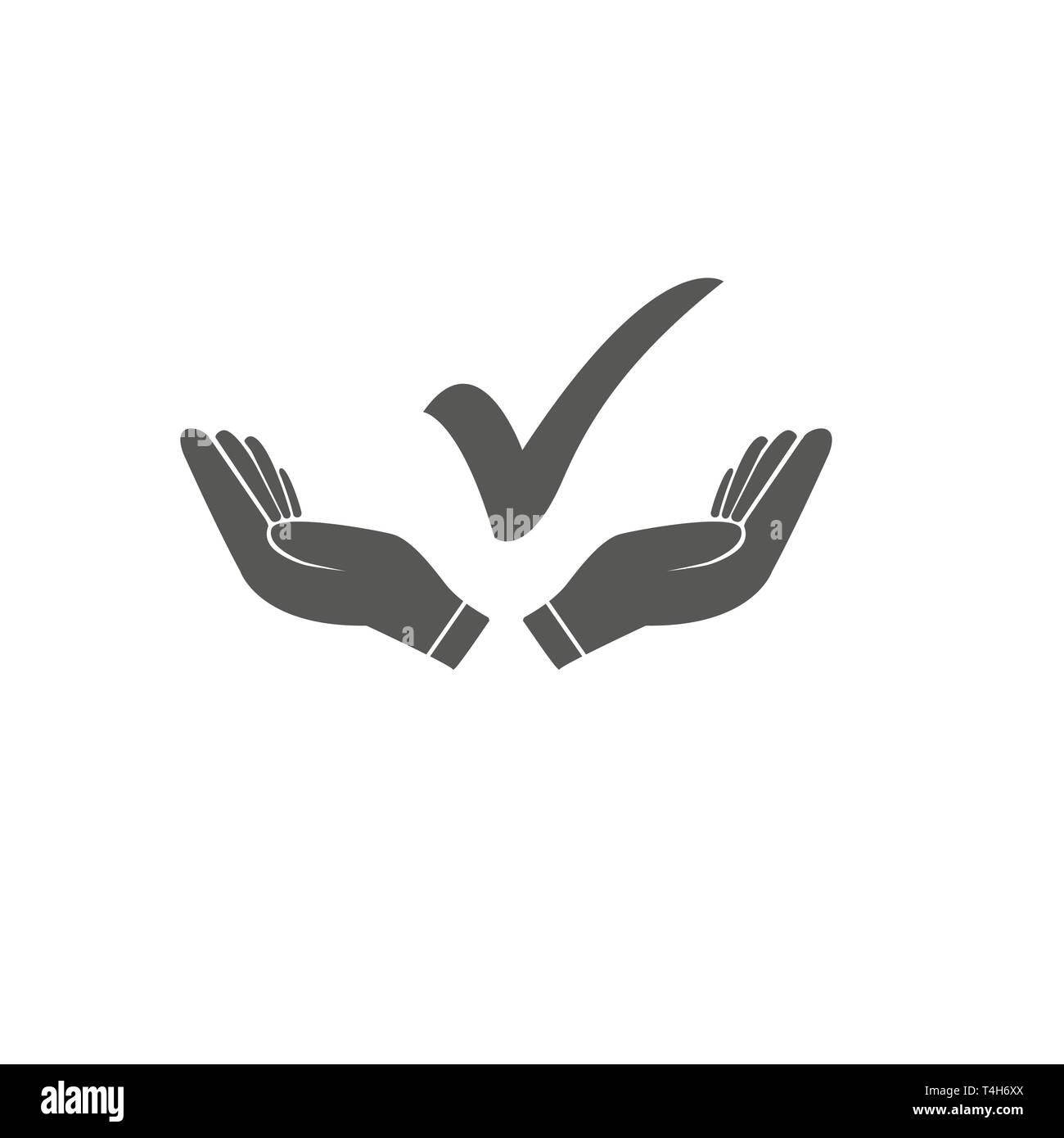 Checkmark On Hand Icon Vector Illustration. Eps10 Stock Vector Image ...