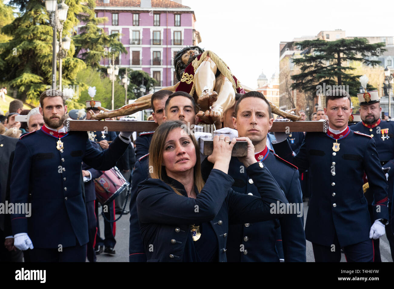 Madrid, Spain. 16th April, 2019. Members of confraternity of the ...