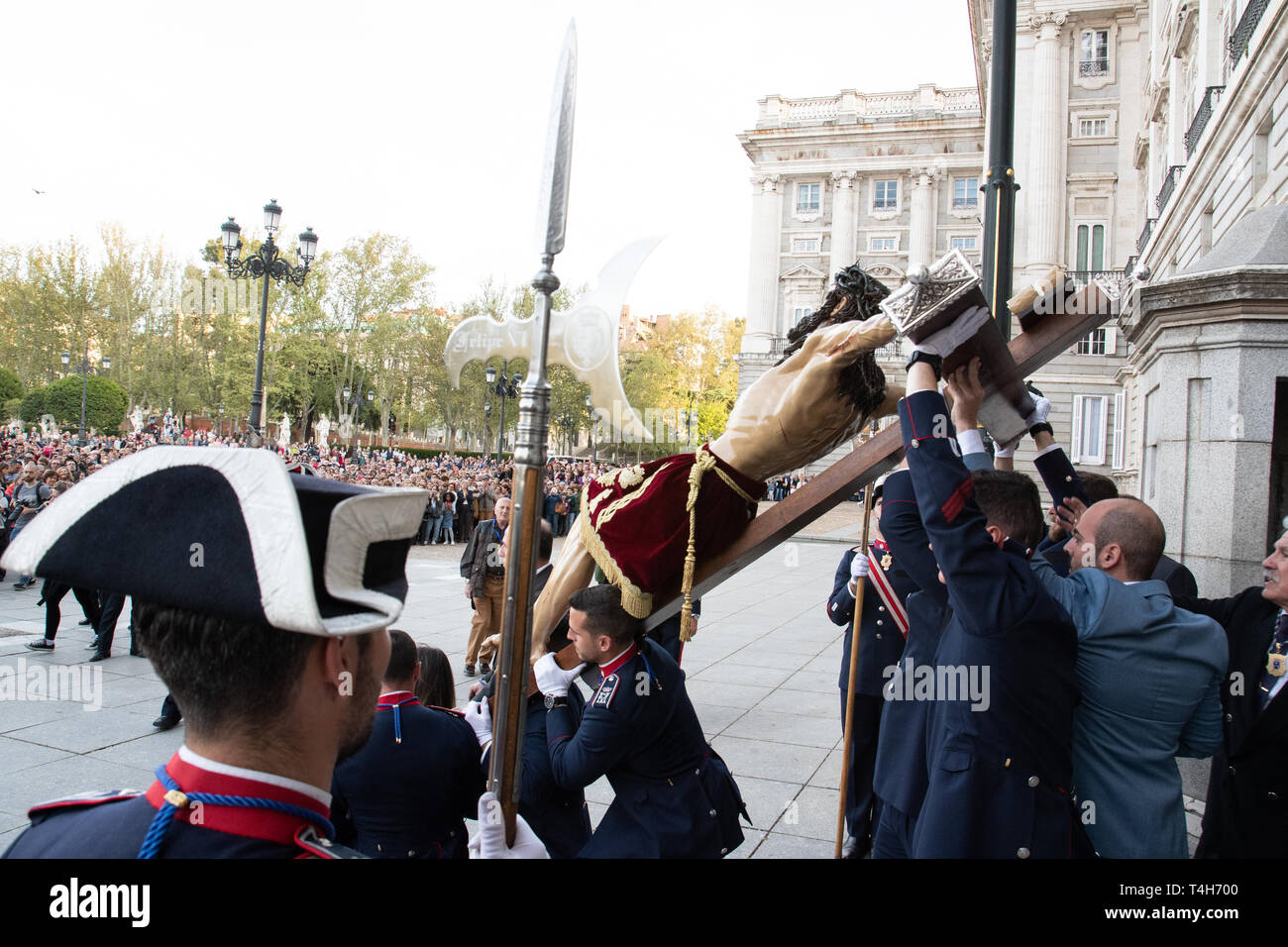 Madrid, Spain. 16th April, 2019. Members of confraternity of the ...