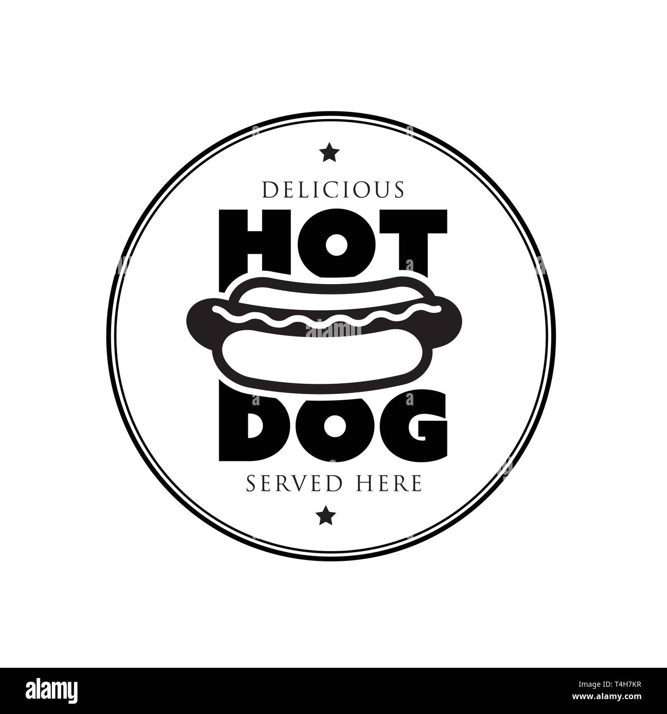 Hot dog label logo Stock Vector Images - Alamy