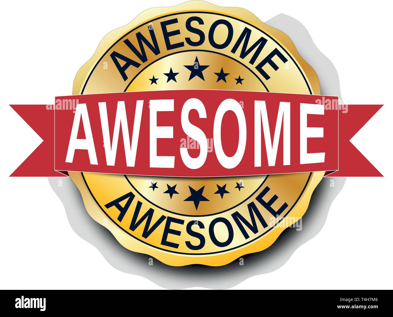 Awesome gold red emblem medal web icon Stock Vector Image & Art - Alamy