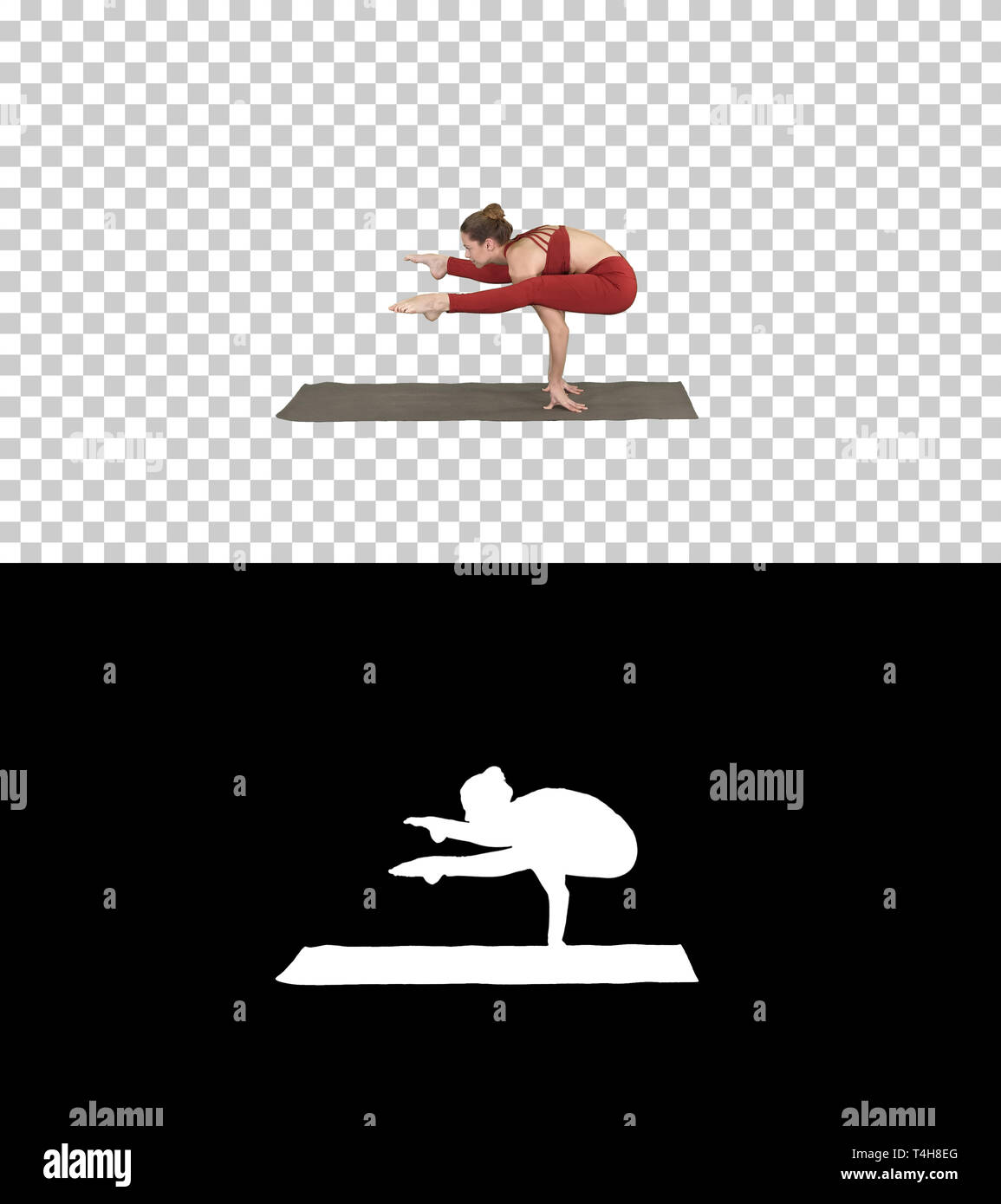 Beautiful woman practices handstand yoga asana Tittibhasana - firefly ...