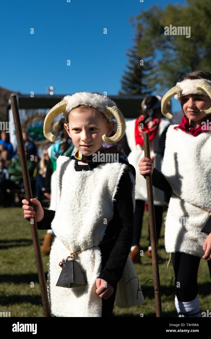 Black Sheep dancers in Trailing of the Sheep Festival in Idaho Stock ...