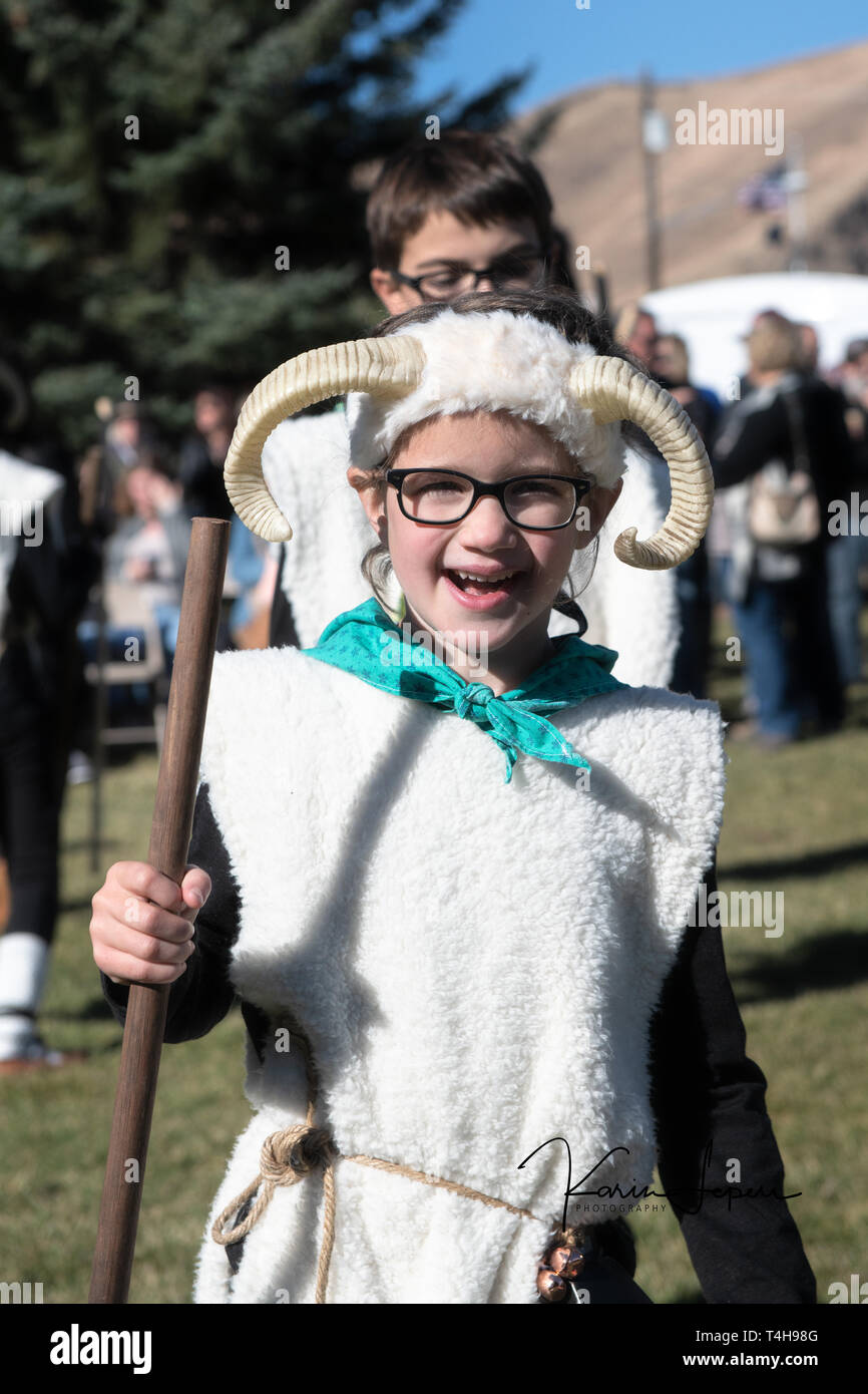 Black Sheep dancers in Trailing of the Sheep Festival in Idaho Stock ...
