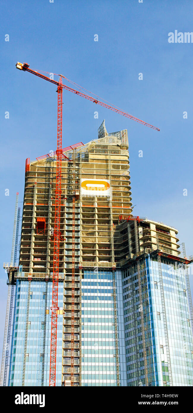 Top of skyscraper building during construction in Paris Stock Photo - Alamy